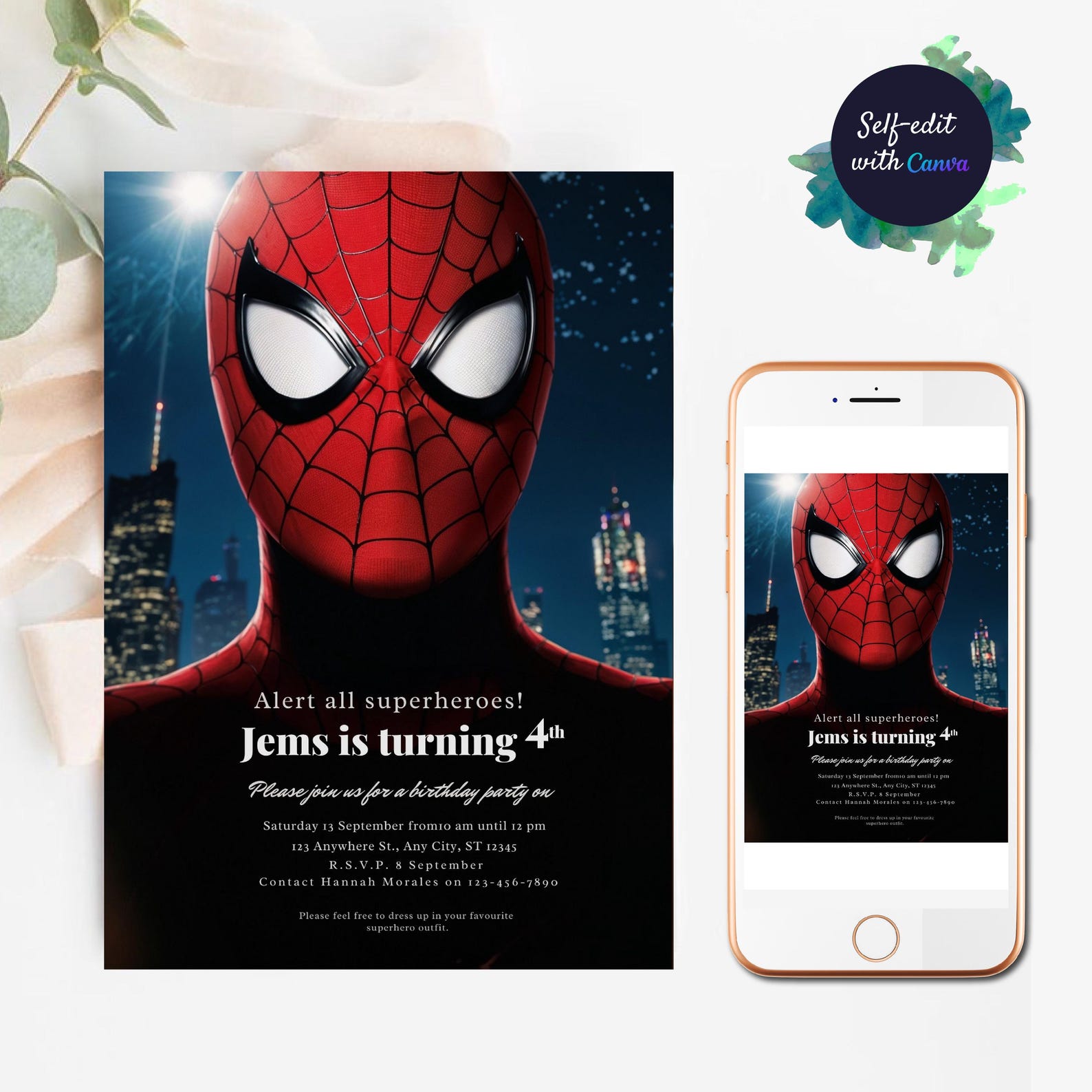 Spider Man Invitation Template Spiderman Mobile Invitation Spider Boy ...