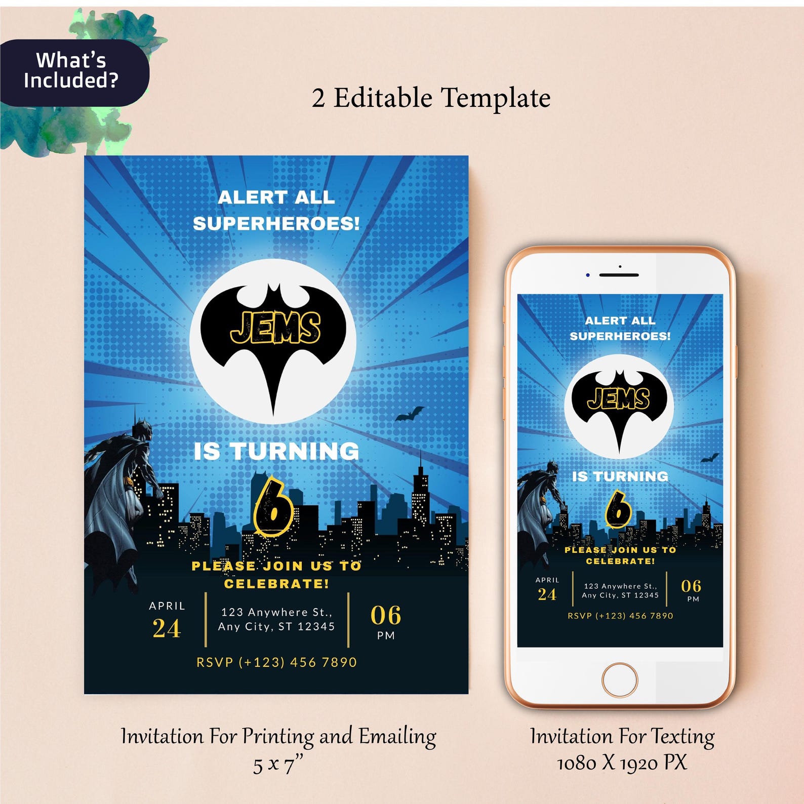 Superhero Birthday Invitation Super Hero Invitation Bat Birthday Invite ...