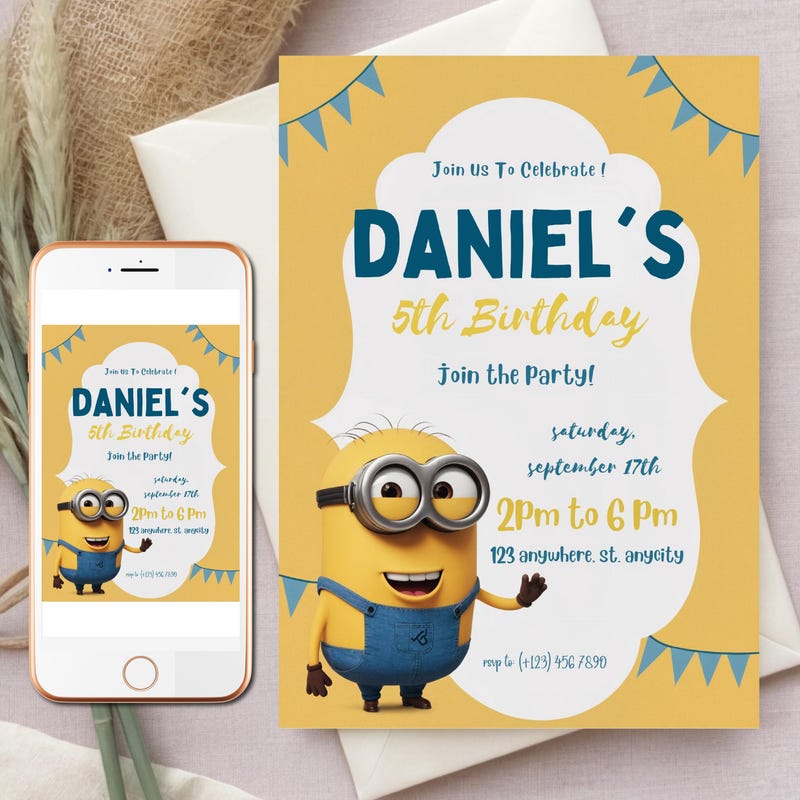 Minion Invitation - Etsy