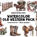 Watercolor Old Western Pack Clipart - 20 Piece Texas Cowboy Ranch ...