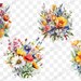 Watercolor Spring Bouquets Clipart - 20 Piece Wildflower Floral Corner ...