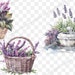 Watercolor Clipart Lavender Garden Pack - 18 Pc Provence Floral Spring ...