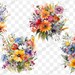 Watercolor Spring Bouquets Clipart - 20 Piece Wildflower Floral Corner ...