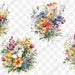Watercolor Spring Bouquets Clipart - 20 Piece Wildflower Floral Corner ...