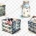Watercolor Milk Bottles, Milk Crates, and Milk Trucks Clipart - Milk ...
