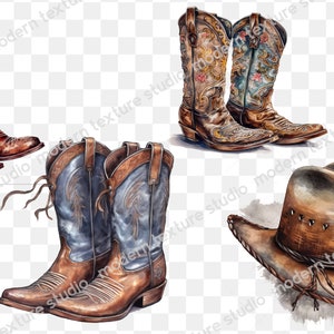 Watercolor Old Western Pack Clipart - 20 Piece Texas Cowboy Ranch ...