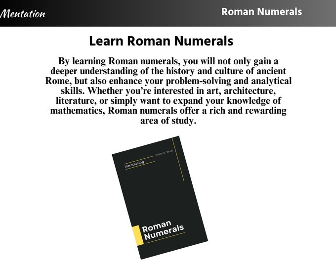 Roman Numerals Guide ( Easy ) - Etsy Canada