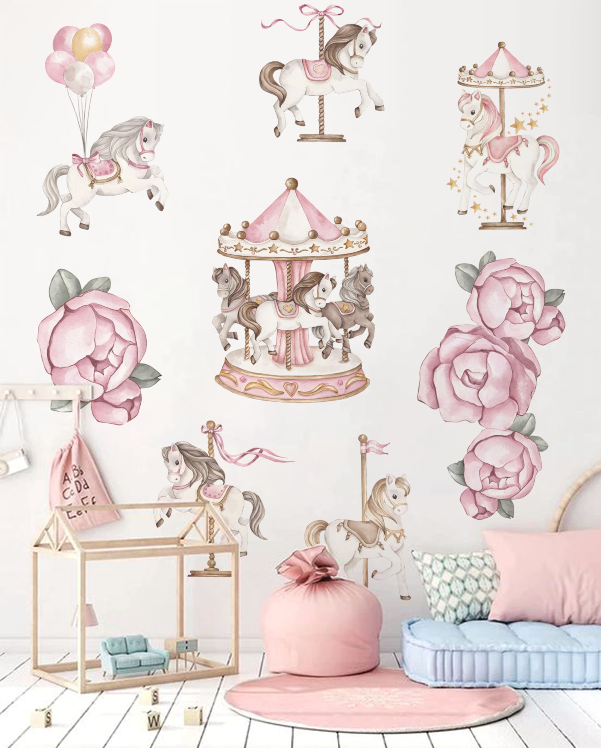 Free Shipping Carousel Horse Merry Go Round Vinyl Wall Decal - Etsy