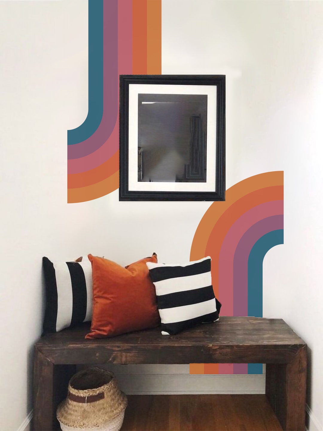 Colorful Rainbow Retro Wall Sticker Unique Home Accent - Etsy