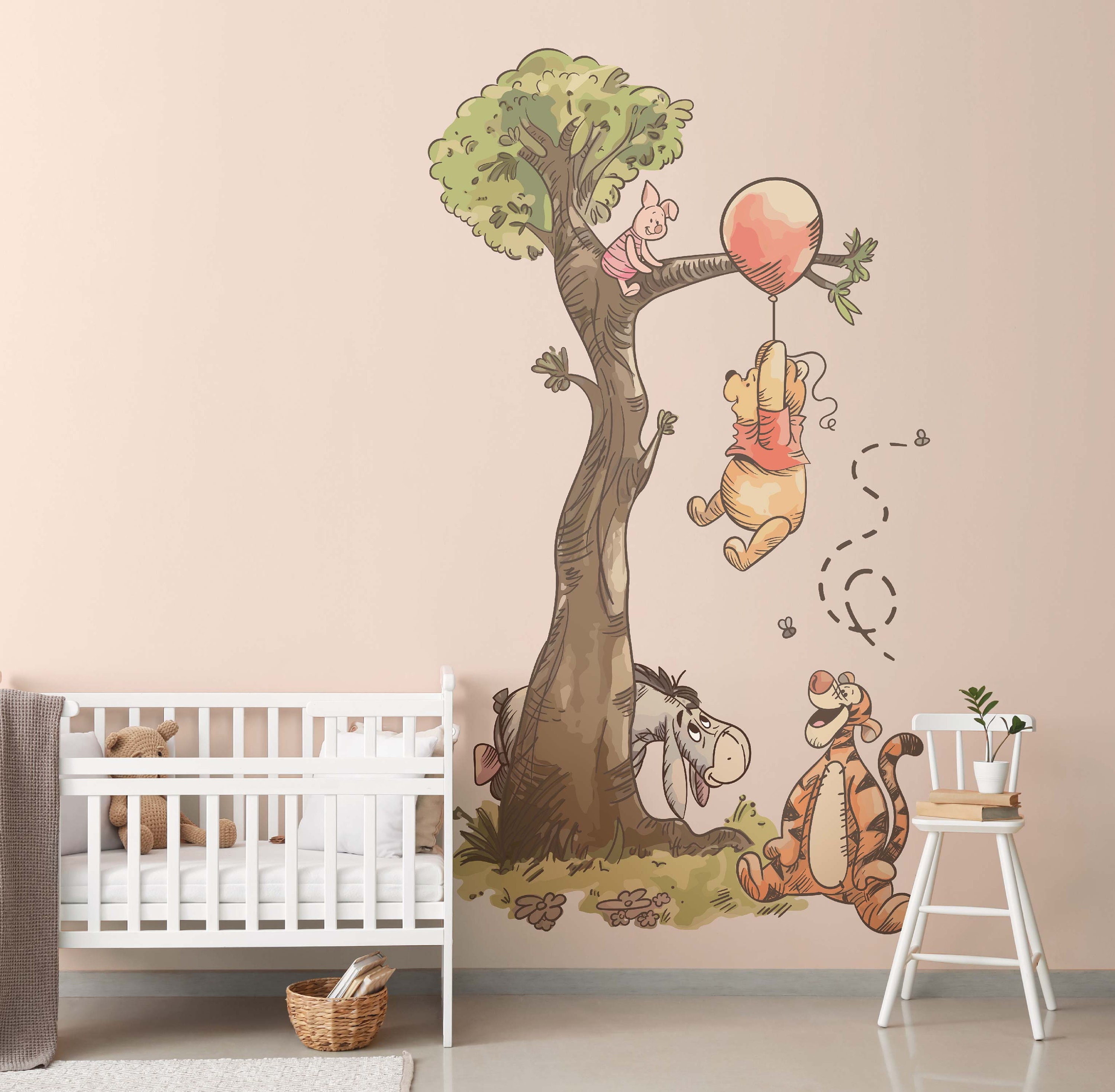 Large Vintage Style Winnie the Pooh Wall Art Removable Decal for Baby ...