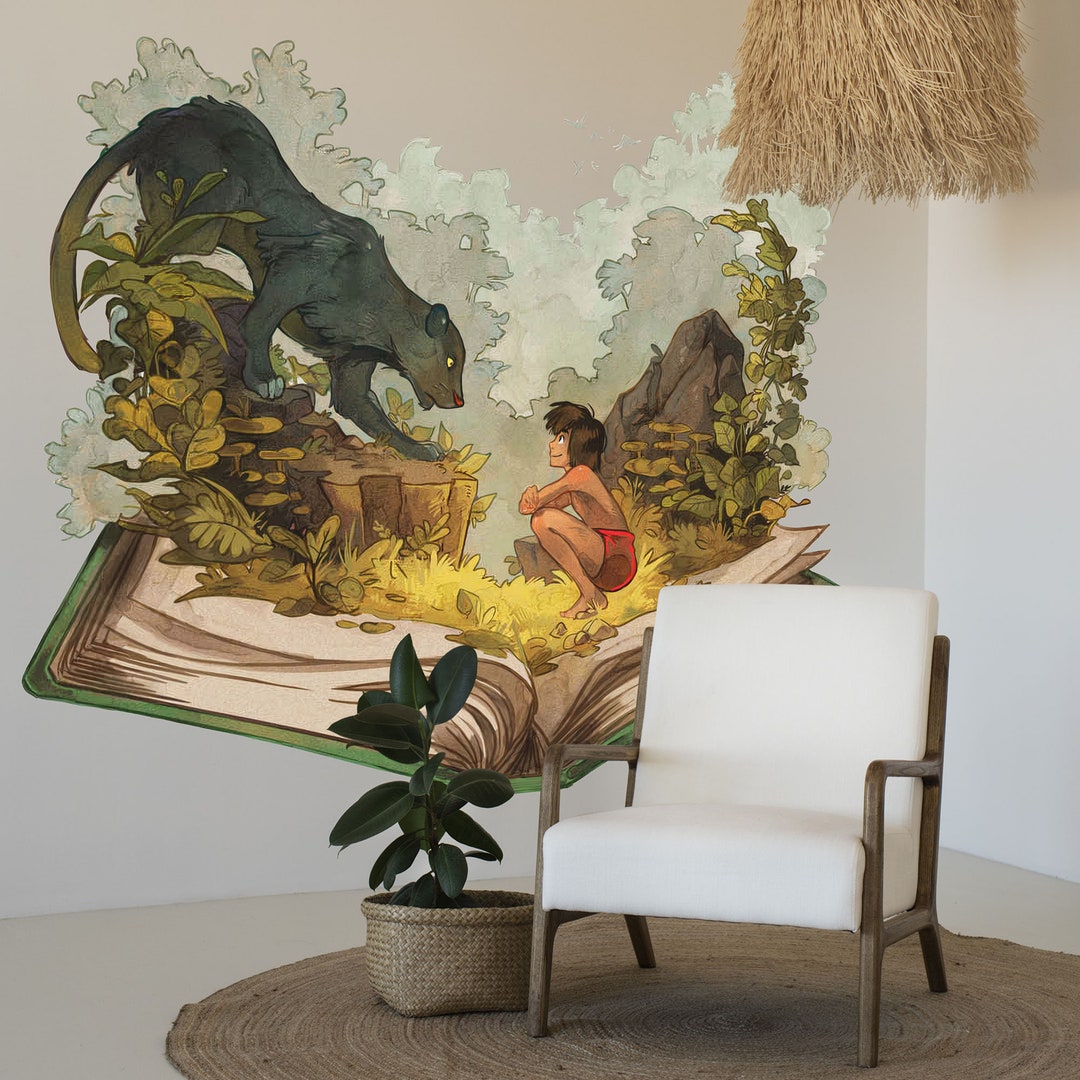 Jungle Book Tarzan and Black Panther Peel-and-stick Wall Decal for Baby ...