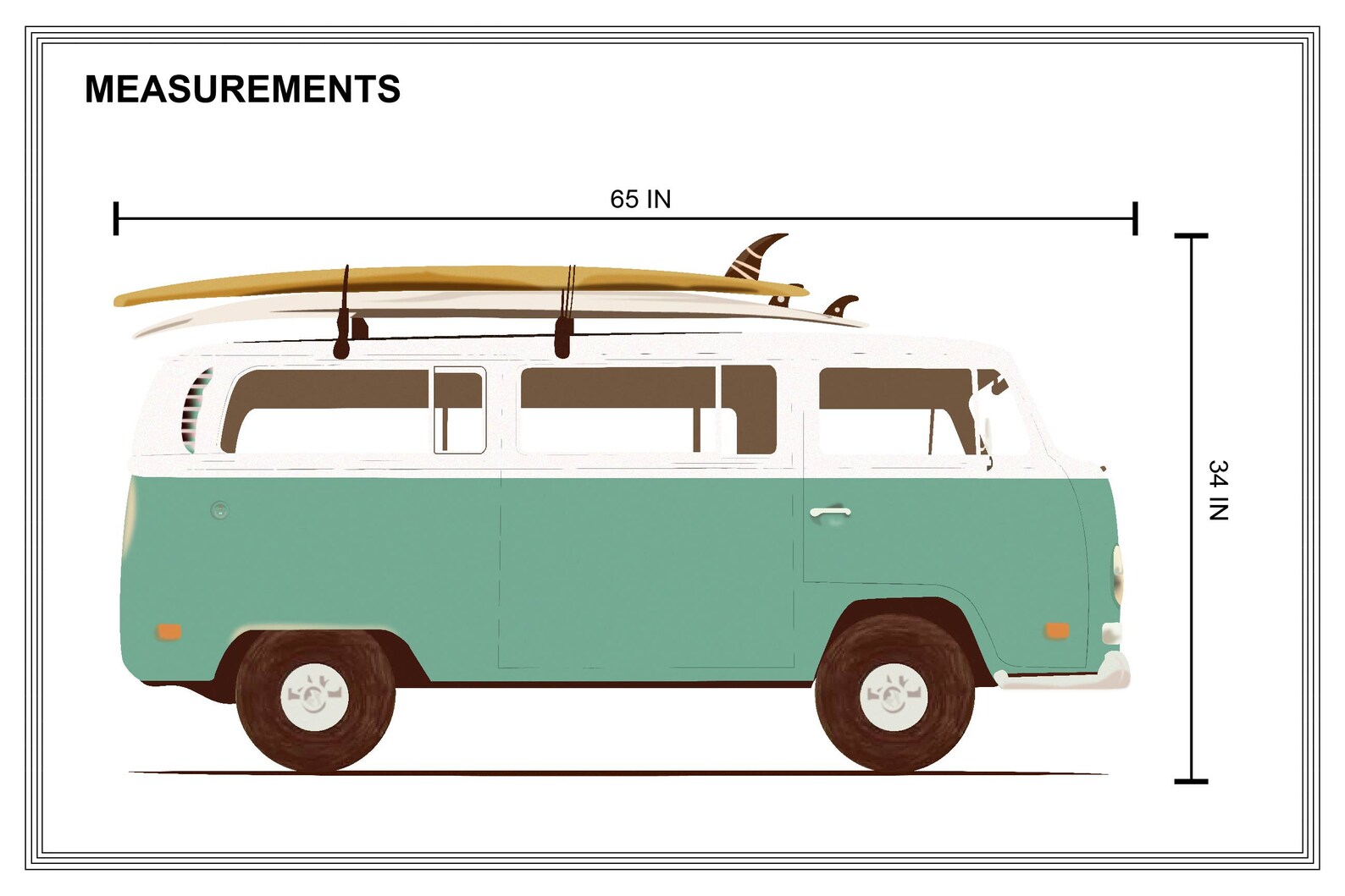 Removable Volkswagen Van Wall Decal Car Wall Sticker Transportation ...