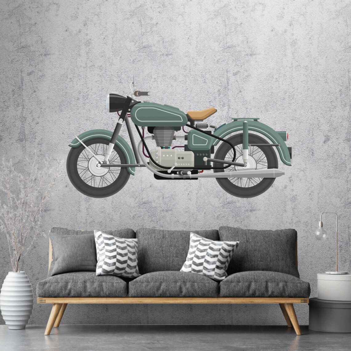 Removable Transportation Mural Vintage Bike Wall Decal - Etsy