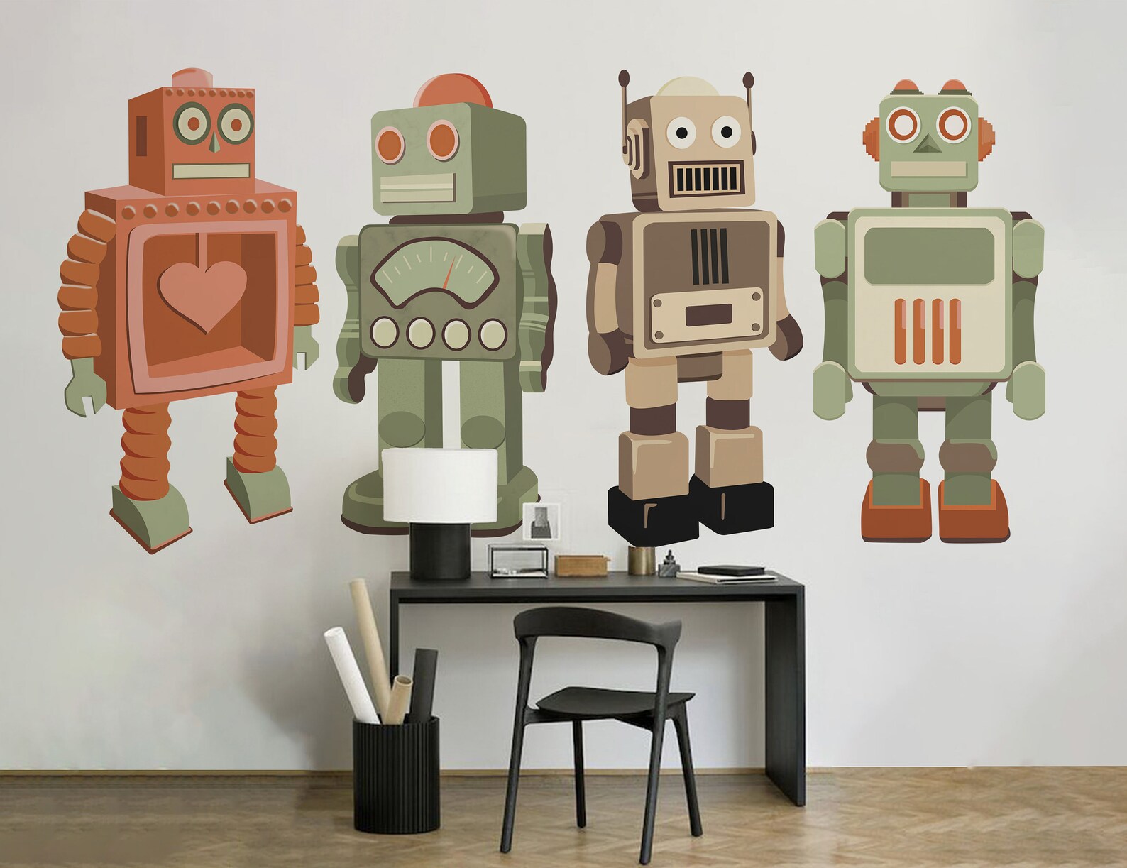 Removable Class Robot Wall Decal Vintage Robot Wall Sticker for Boy ...