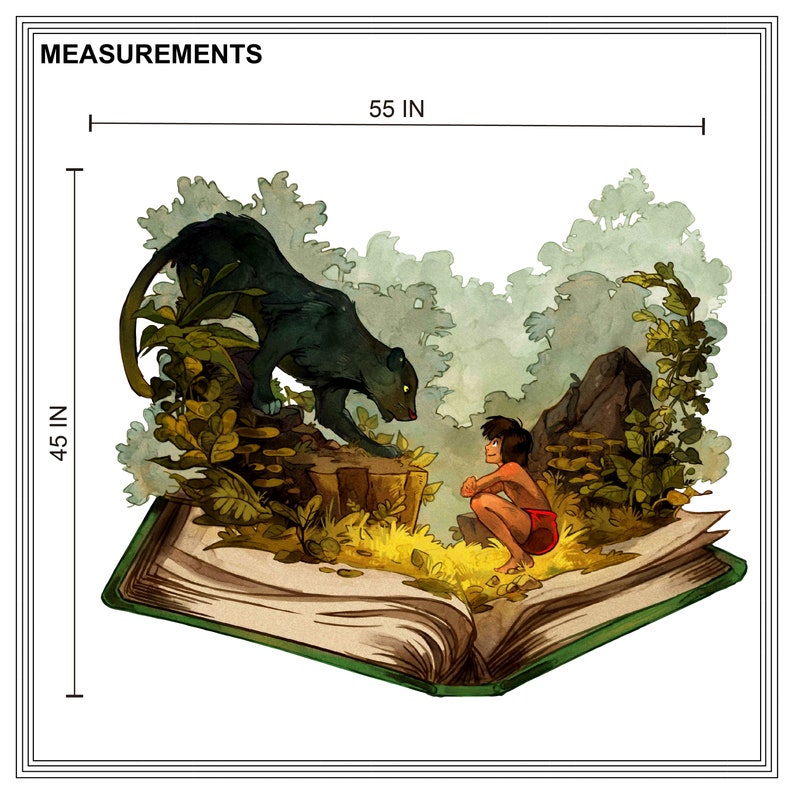 Removable Jungle Book Tarzan and Black Panther Wall Decal Mural Sticker ...