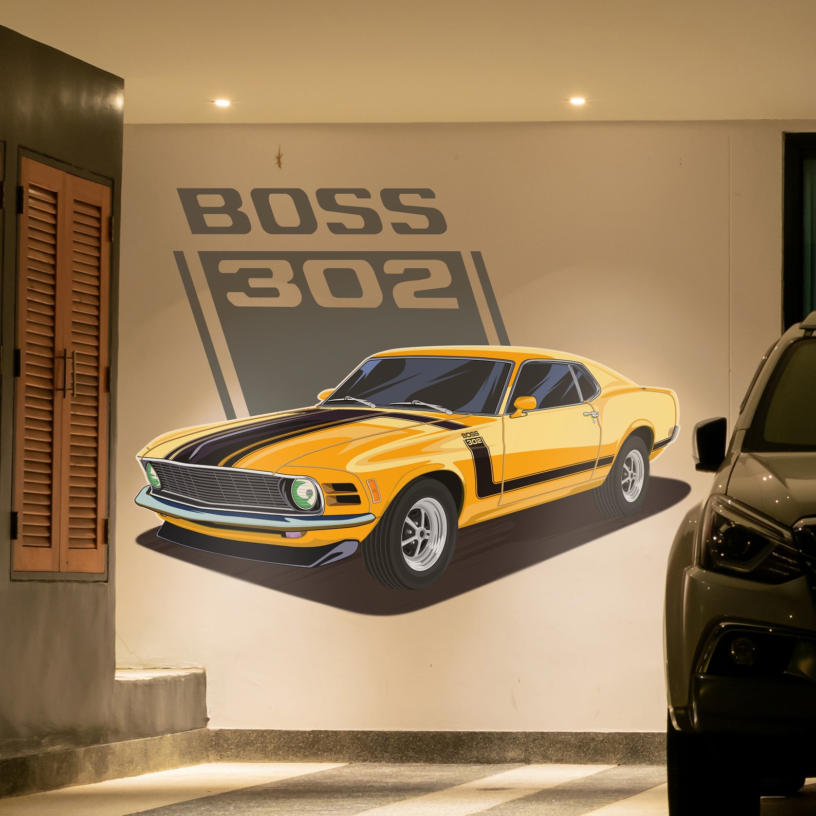 Removable Boss 302 Mustang Wall Decal Car Transportation Theme - Etsy