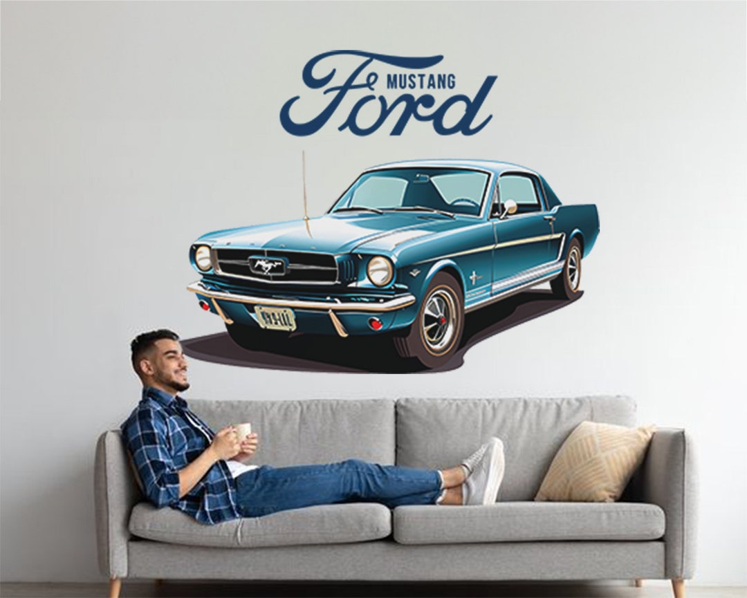 Ford Mustang Wall Decal and Wall Sticker Classic Car Design Perfect for ...