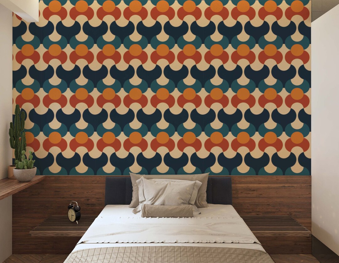 Retro Circles Pattern Mural Vintage Style Wallpaper for a Classic Touch ...