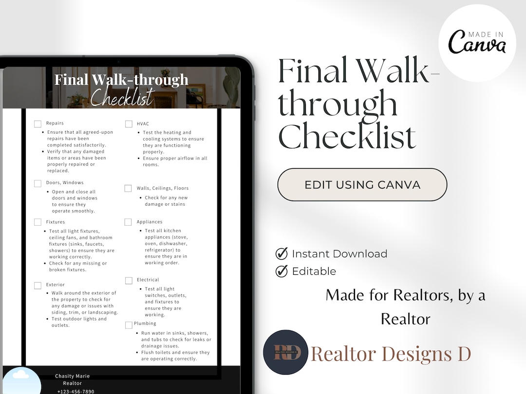 Final Walkthrough Checklist | Buyers Guide | Real Estate Marketing | Real Estate Flyer | Sellers ...