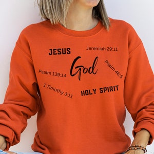 Jesus Christ God Holy Spirit Bible Verse Sweatshirt Religious ...