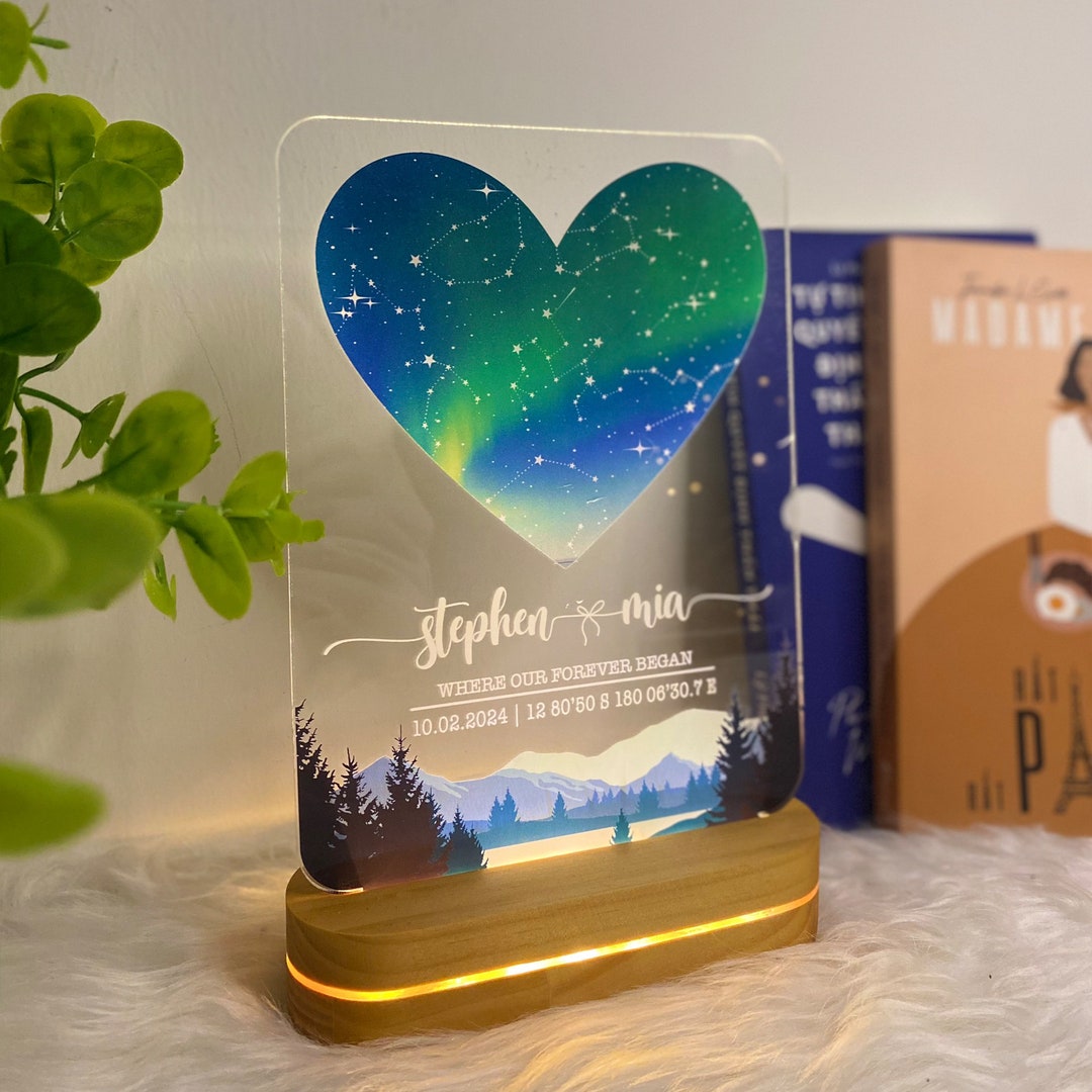 Personalized Night Sky Constellation Map Night Light, Star Map Night ...