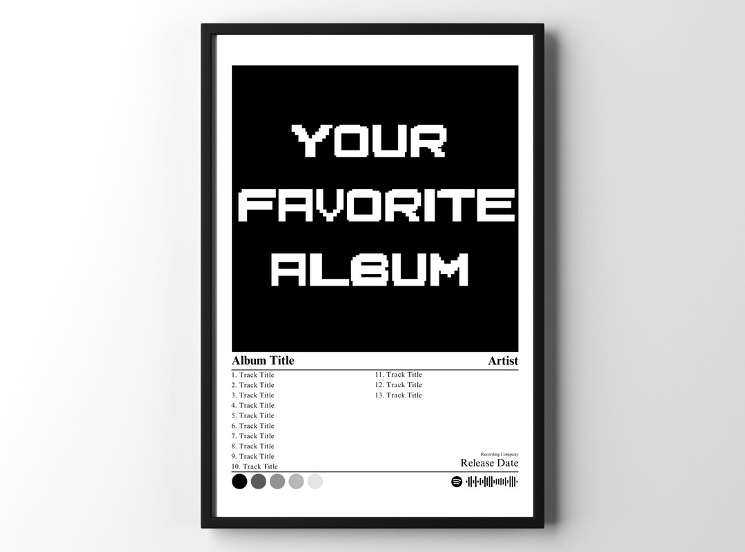 Custom Personalized Album Cover Poster Digital Download Wall Art Print ...