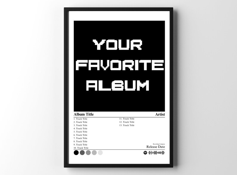Custom Personalized Album Cover Poster Digital Download Wall Art Print ...