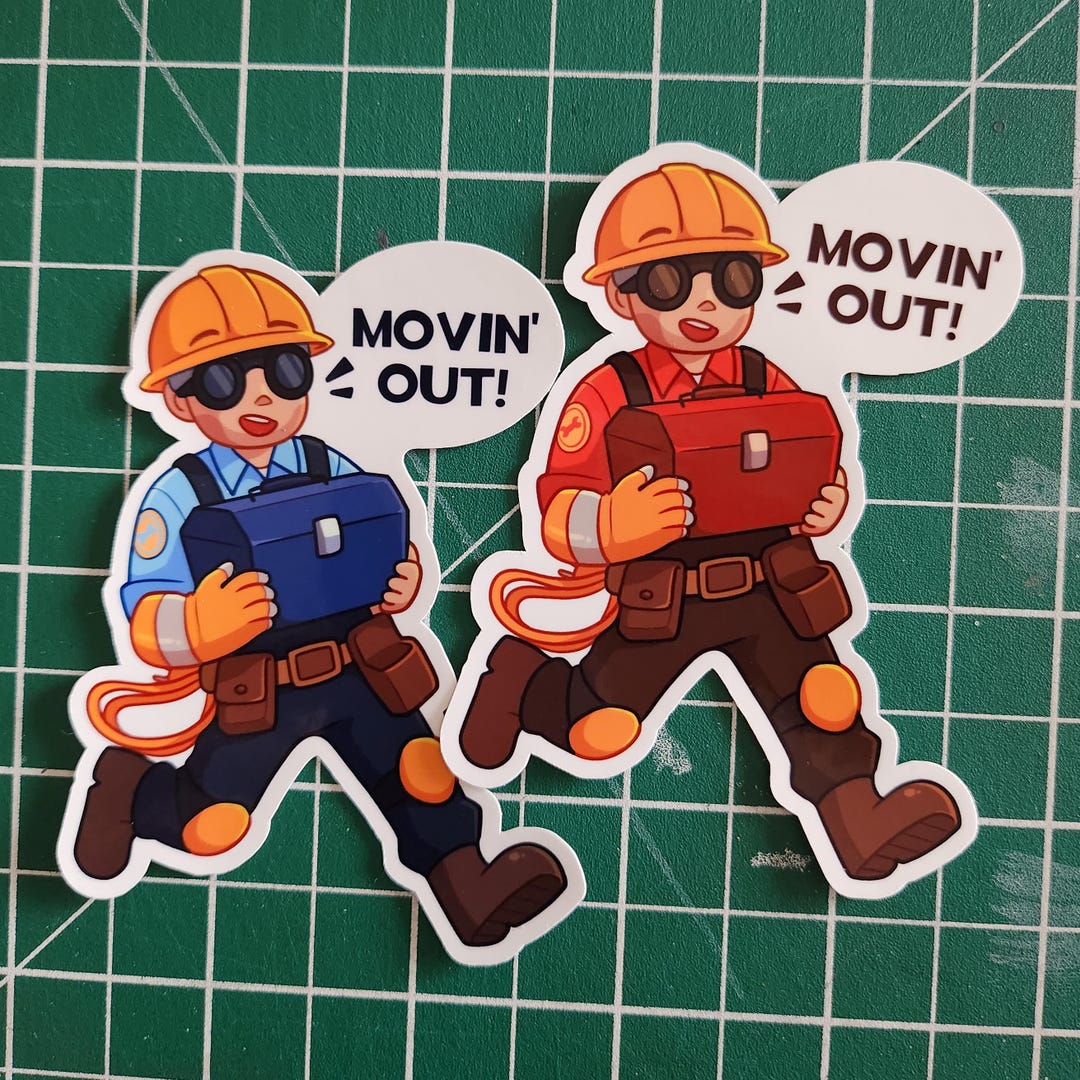 TF2 Engineer Movin' Out Stickers - Etsy