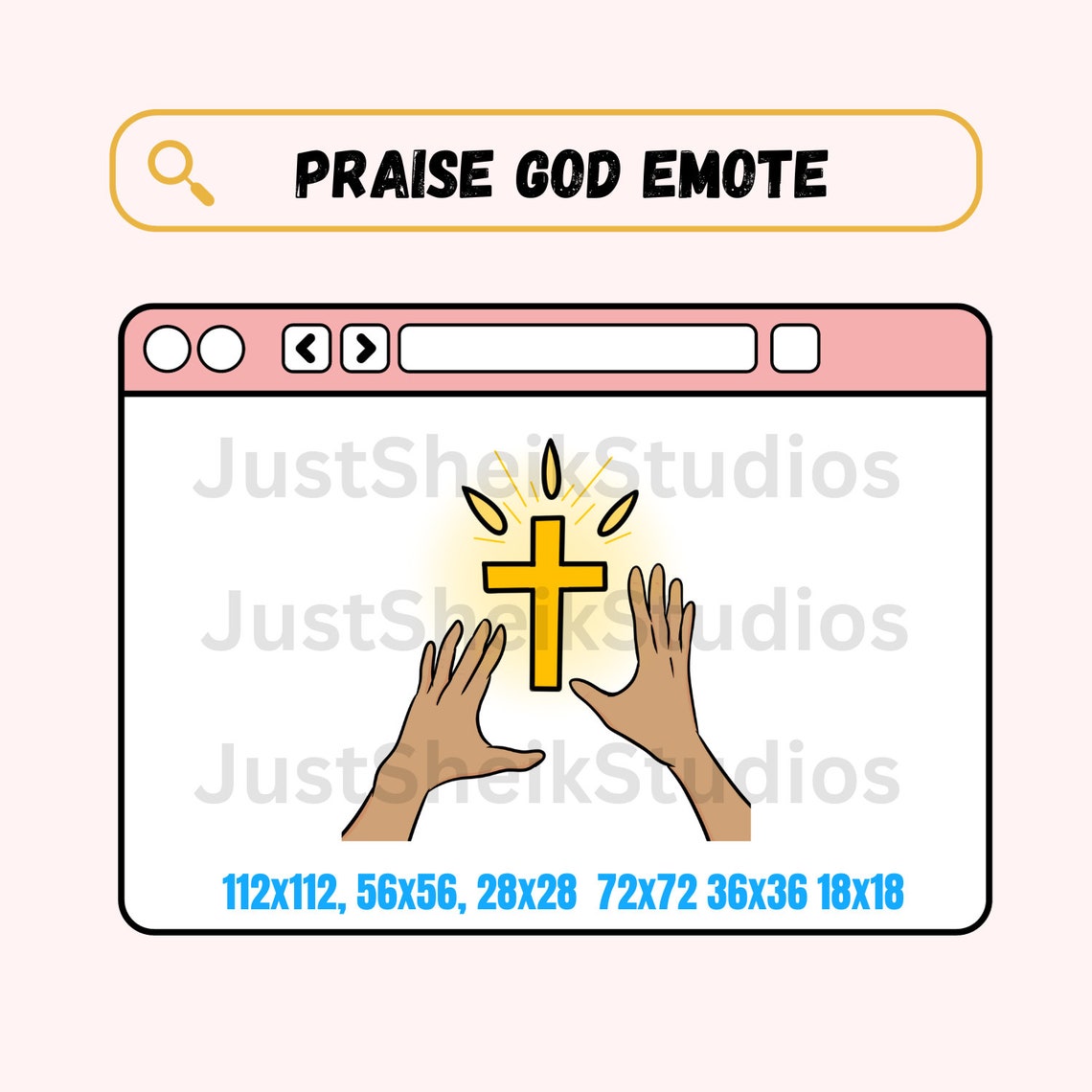 Praise God Faith Holy Cross Emote Twitch Youtube Discord - Etsy