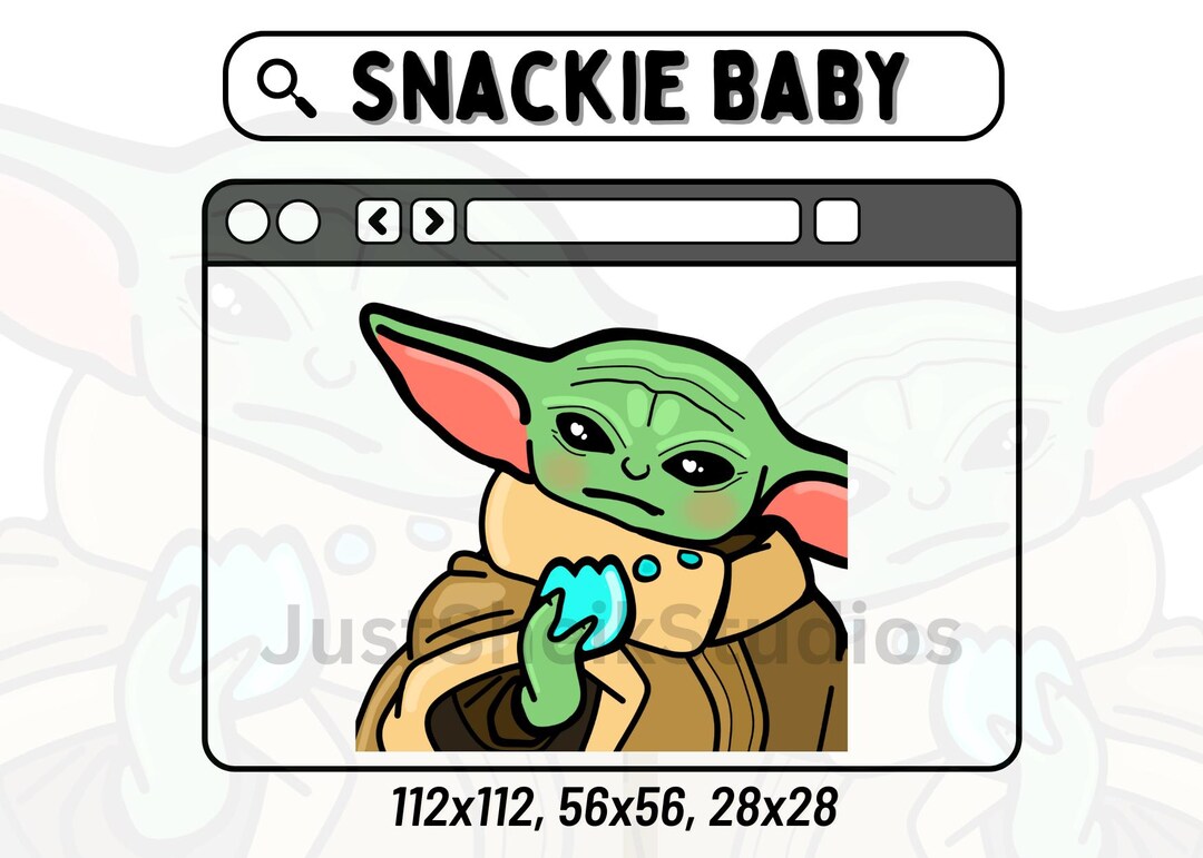 Star Wars Emote of Grogu Eating Snack Cute Emote for Twitch Discord ...