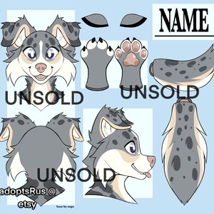 Cute Male Australian Shepherd Aussie Fursona Chibi Furry Canine Dog ...