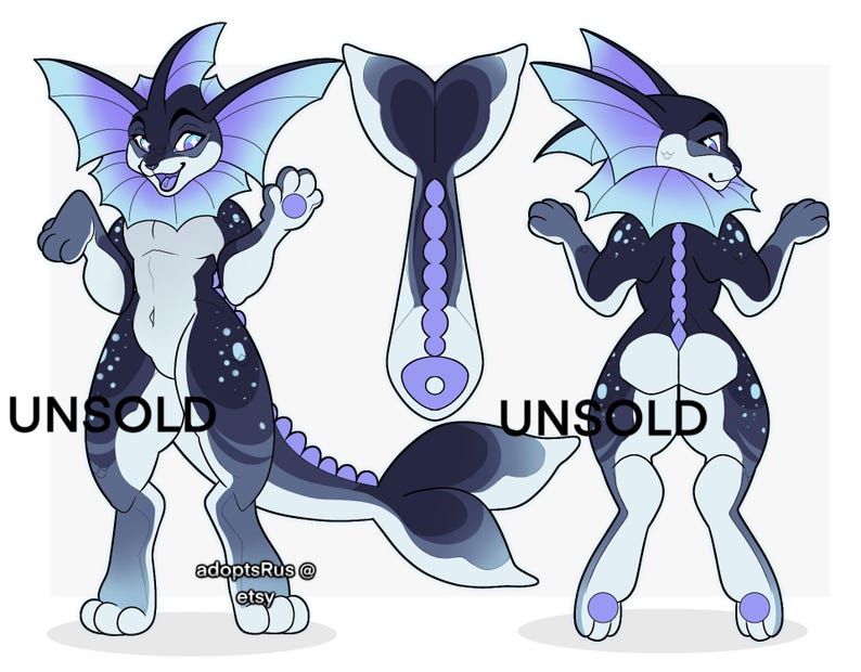 Cute Male Furry Purple Blue Vaporeon Pokemon Ref Fursona Furry ...