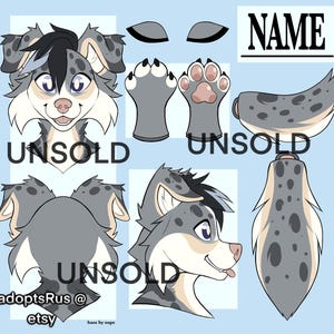 Cute Male Australian Shepherd Aussie Fursona Chibi Furry Canine Dog ...