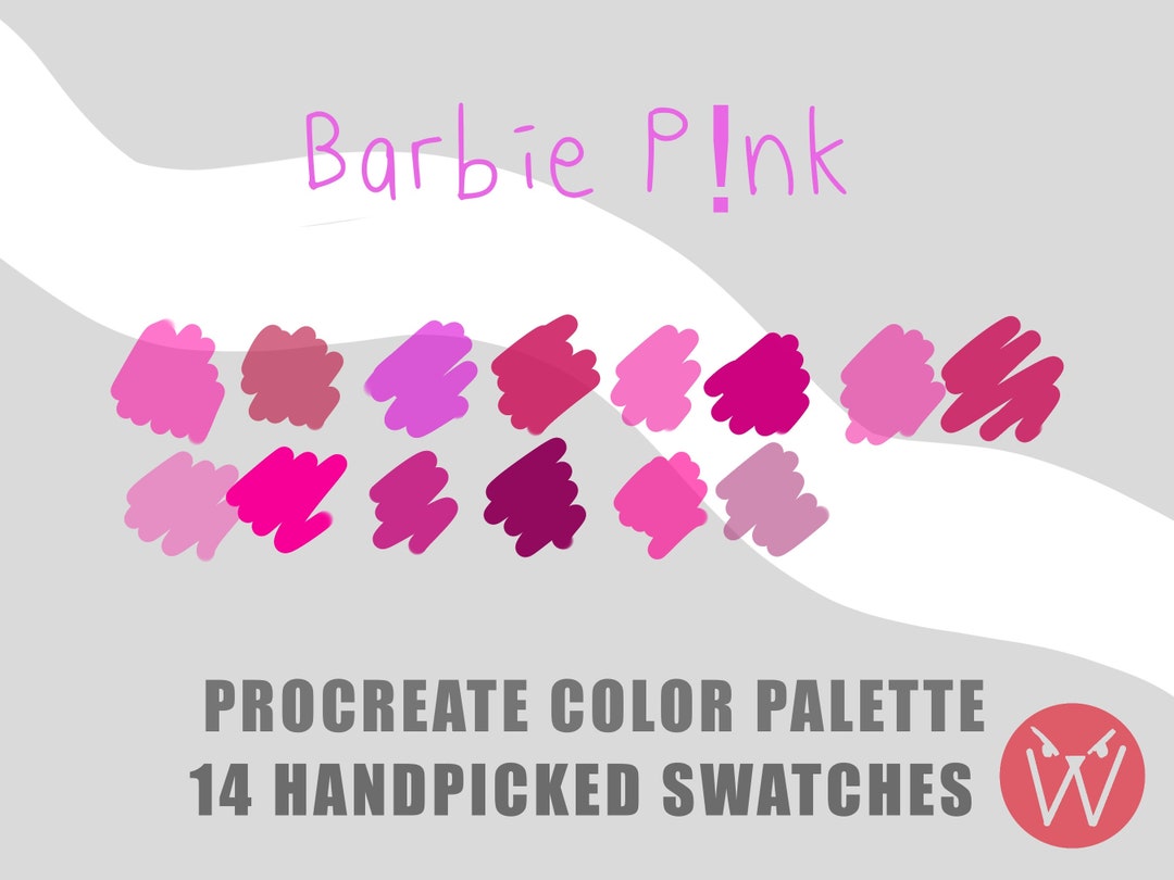 Barbie Pink! Color Swatches for Procreate, Pink Aesthetic, Pink Color ...