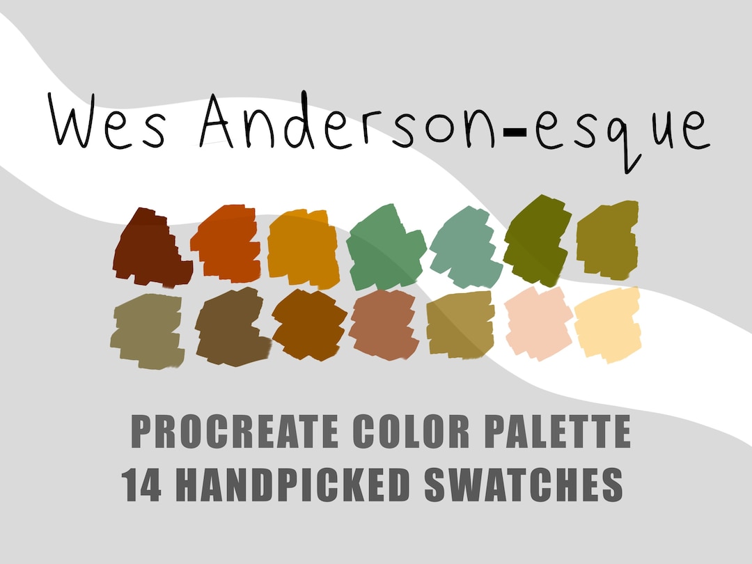 Wes Anderson-esque Color Palette, Procreate Colour Palette, Aesthetic ...