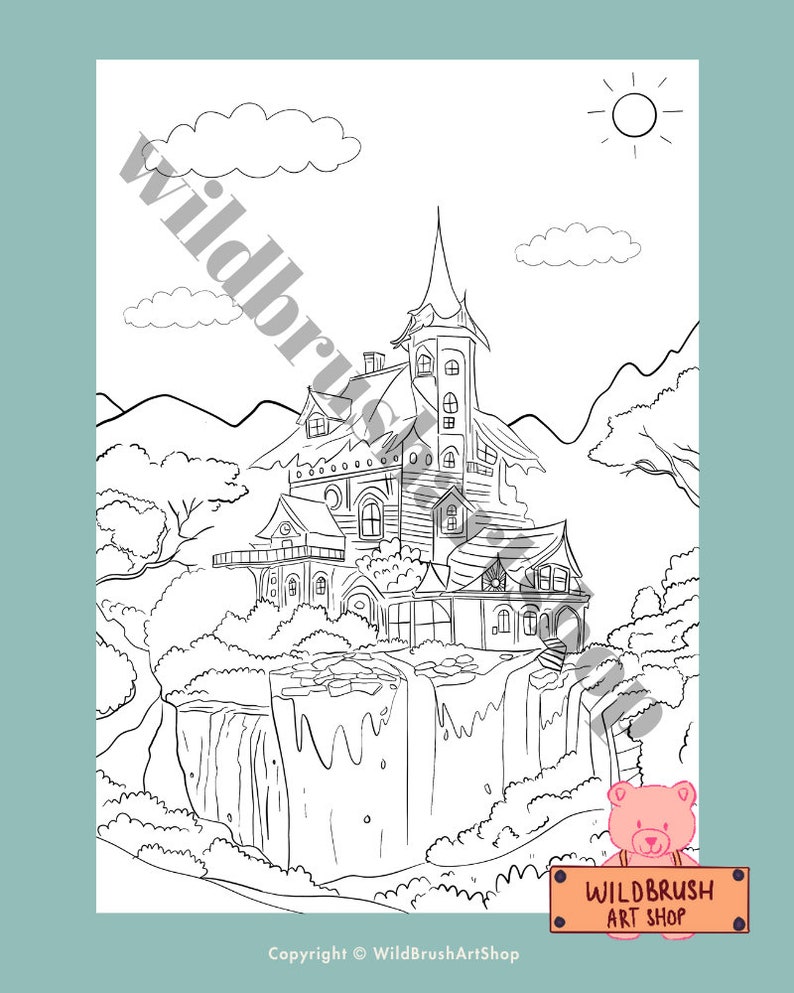Cozy Cottage Colouring Page Cozy Colouring Pages Digital Download - Etsy