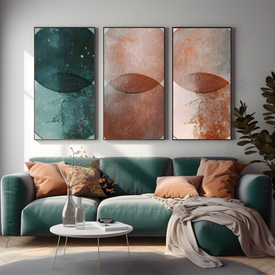 Set of 3 Abstract Print, Minimalist Decor, Contemporary Prints, Digital ...