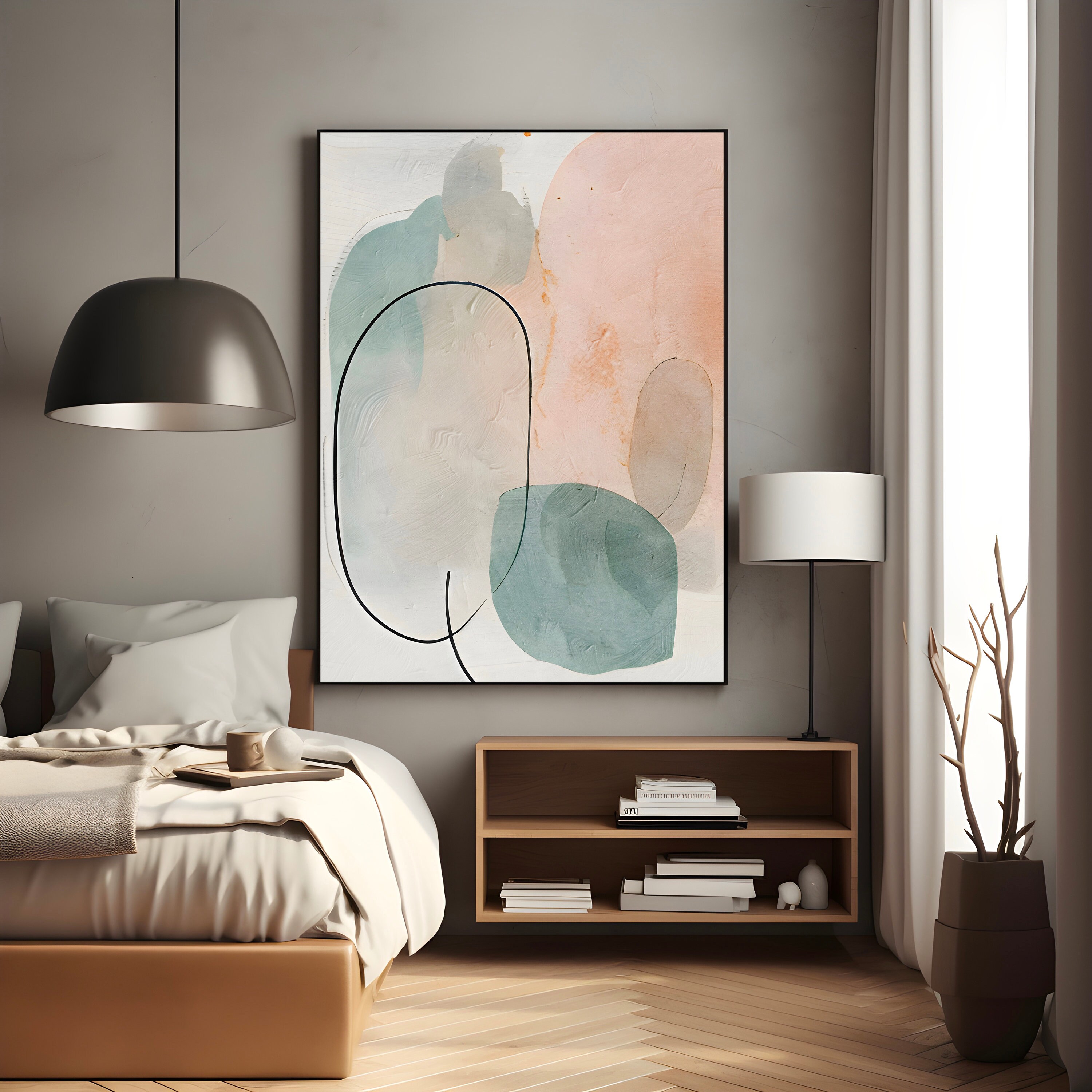 Set of 3 Abstract Prints, Minimalist Home Decor, Colorful Wall Art ...