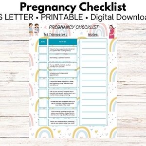 Pregnancy Checklist, Pregnancy Digital Planner, Mom to Be Checklist ...