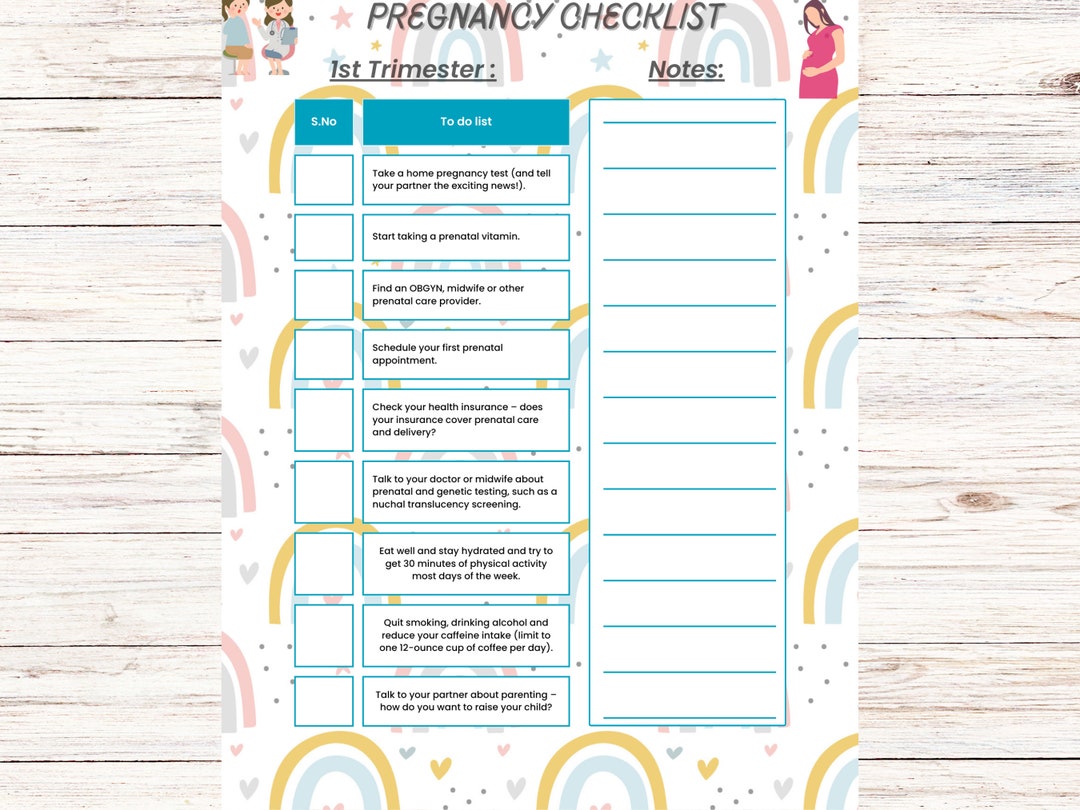 Pregnancy Checklist, Pregnancy Digital Planner, Mom to Be Checklist ...