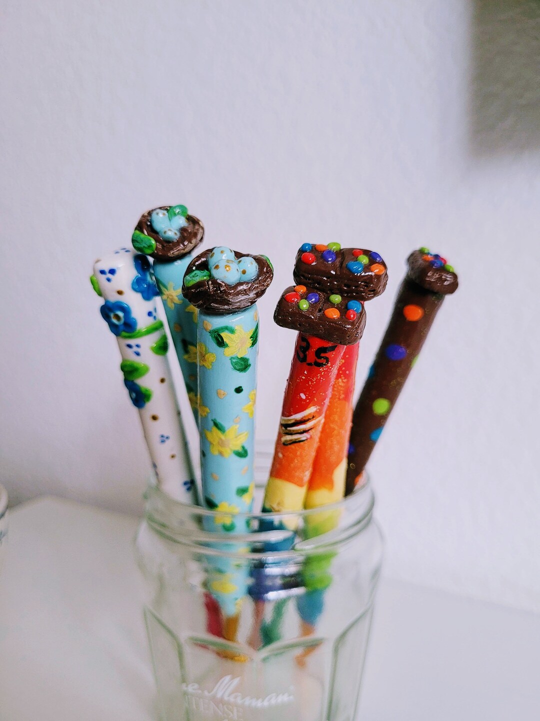 Crochet Hooks | Polymer Clay Ergonomic Hook | Robin's Egg Floral ...