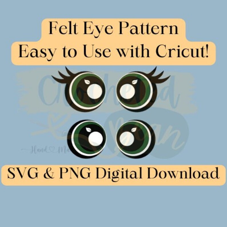Leaf Eyes Pattern for Amigurumi Felt Eyes SVG & PNG Digital Download - Etsy