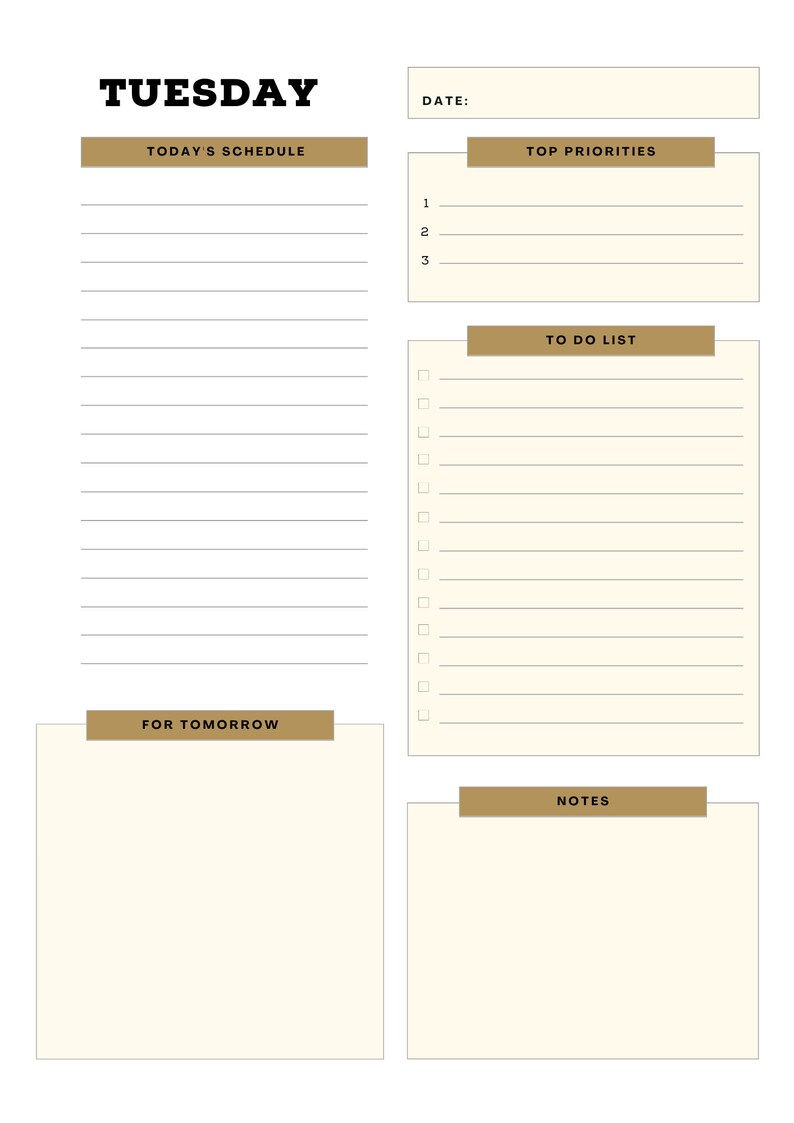 Daily Focus Planner Template Printable Daily Focus Planner - Etsy