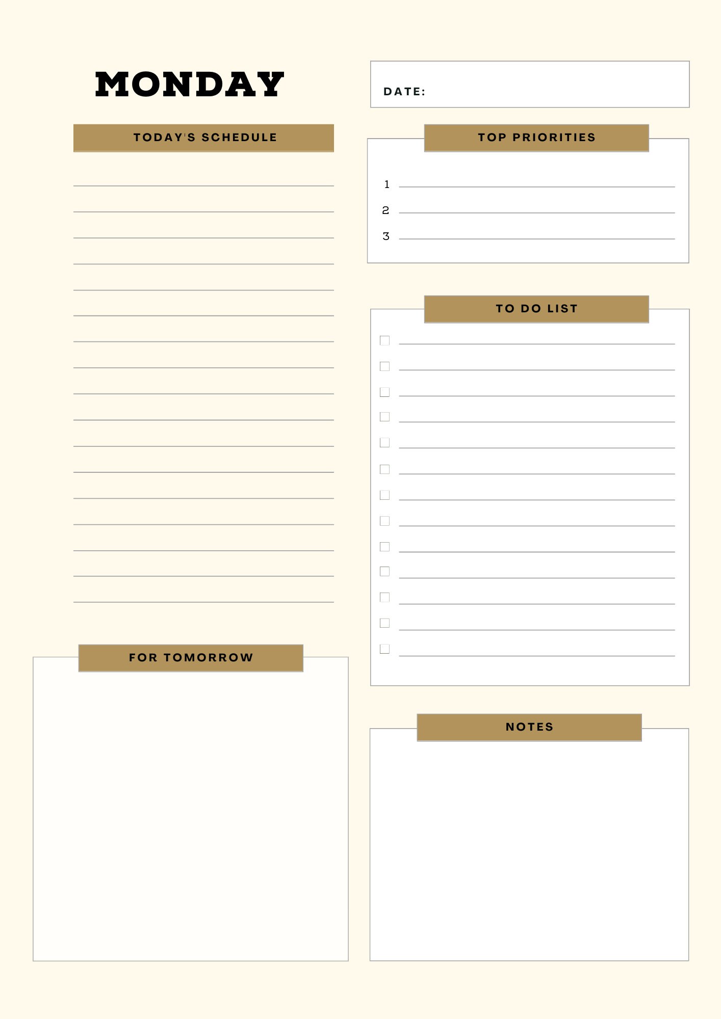 Daily Focus Planner Template, Printable Daily Focus Planner, Daily ...