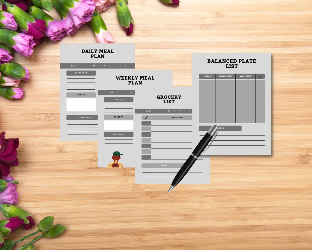 Meal Planner Printable, Weekly Food Diary, Meal Tracker, Food Journal ...