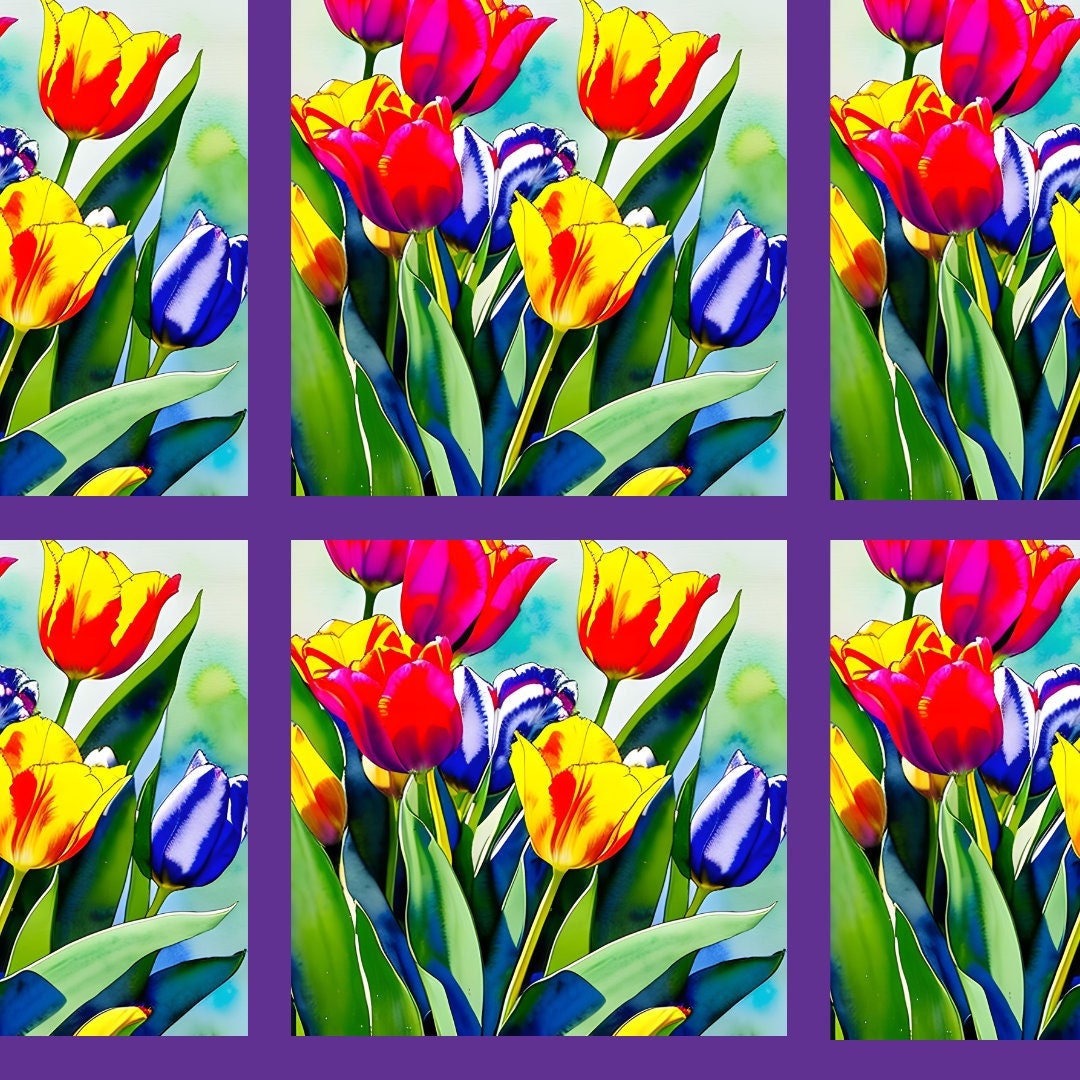 Tulips Print, Tulips Pattern - SVG, PNG, Digital Download - Etsy
