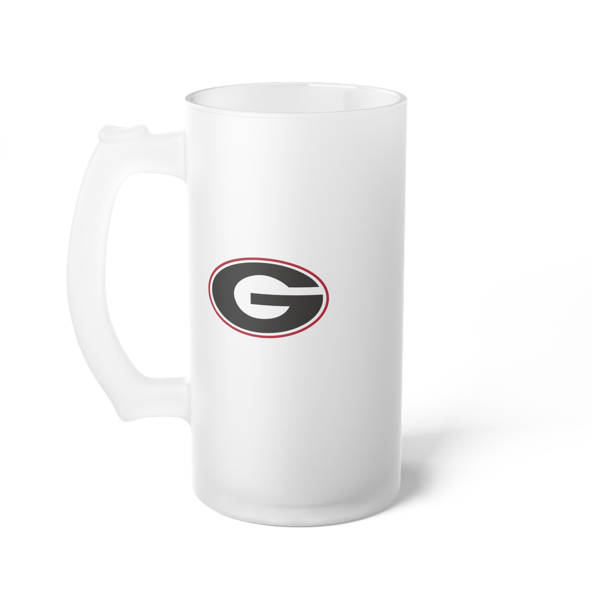 UGA Bulldog Themed Preppy College Frosted Glass Beer Mug - Etsy