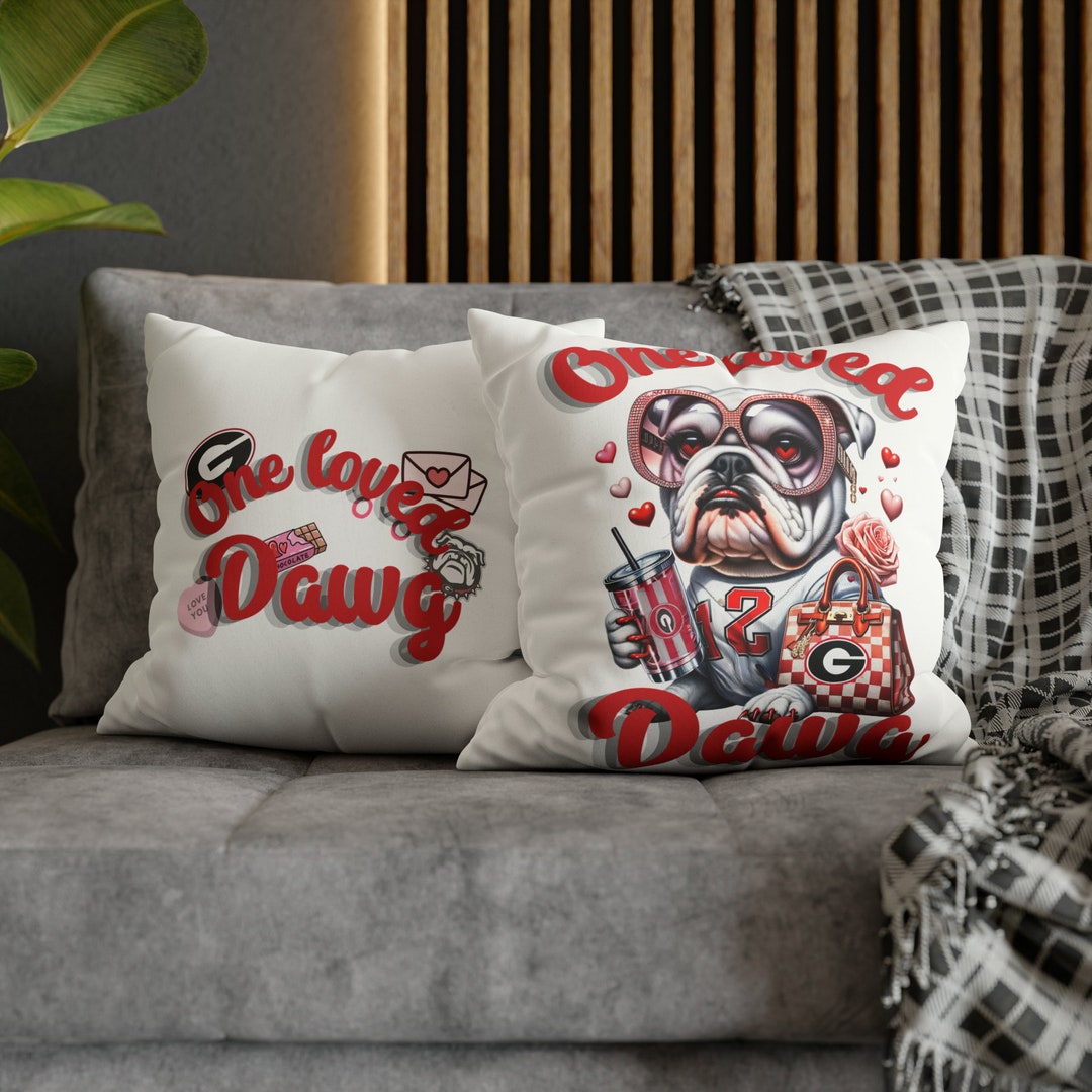 UGA, Bulldog Themed Faux Suede Square Pillow Case - Etsy