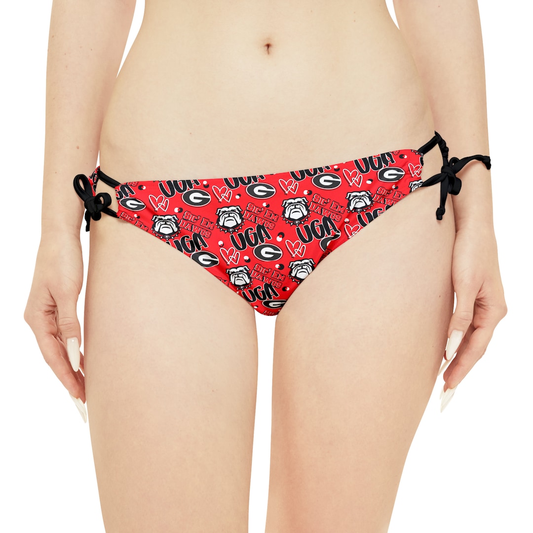 UGA Themed, Preppy College Themed Loop Tie Side Bikini Bottom - Etsy