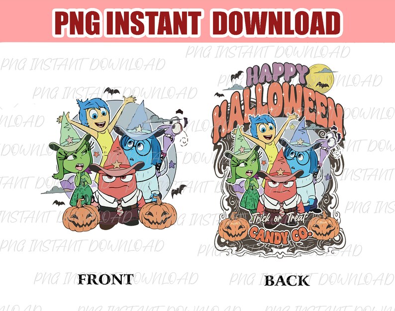 2 Sided Inside Out Halloween Png, Anger Sadness Joy Bing Bong, Inside ...